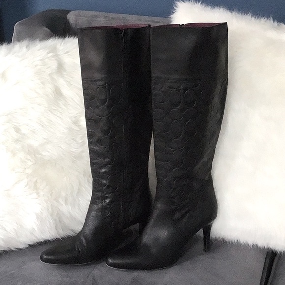 Coach | Shoes | Coach Womens Boots Size 8 Knee High Signature Clean 3 ...
